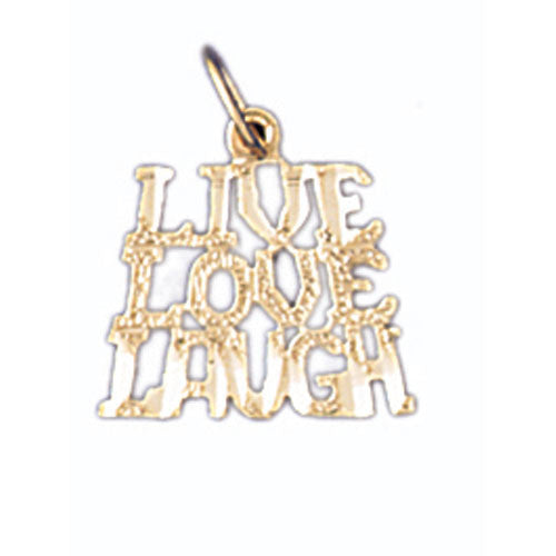 14K GOLD SAYING CHARM - LIVE LOVE LAUGH #10565