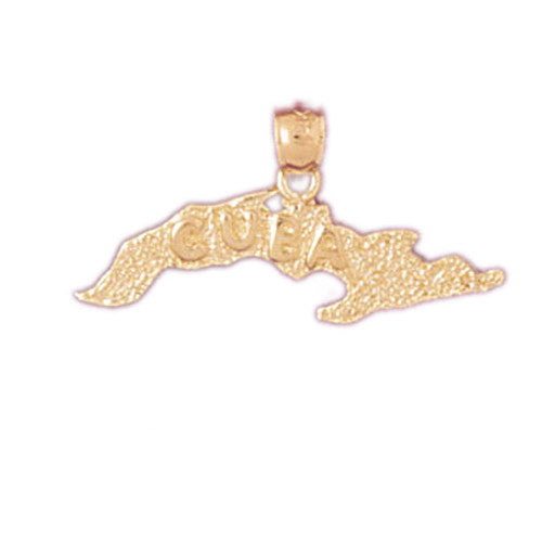14K GOLD TRAVEL MAP CHARM - CUBA #5071
